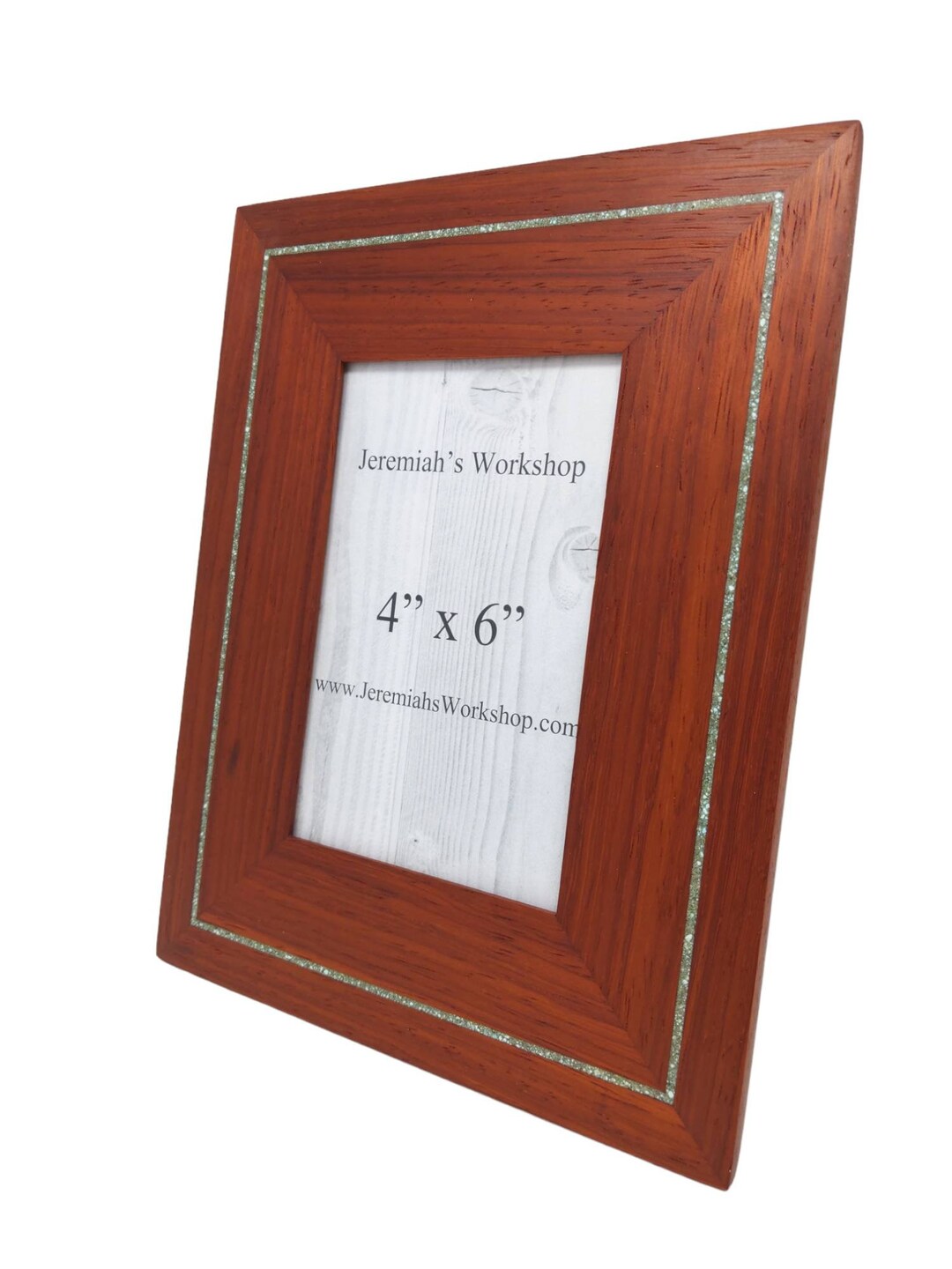 African Padauk Wood With Crushed Turquoise Stone Inlay 4x6 Picture ...