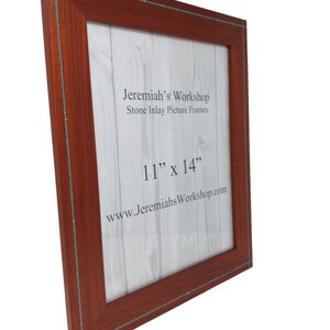 African Padauk Wood With Crushed Turquoise Stone Inlay 11x14 Picture ...