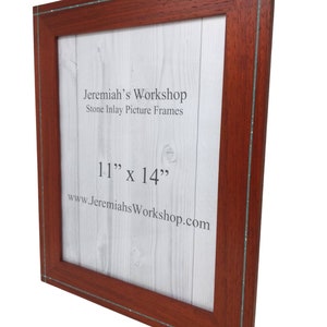 African Padauk Wood With Crushed Turquoise Stone Inlay 11x14 Picture ...