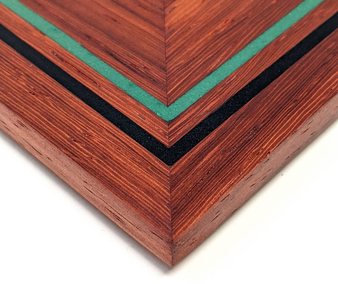 African Padauk Wood With Malachite & Tourmaline Stone Inlay 8x10 ...