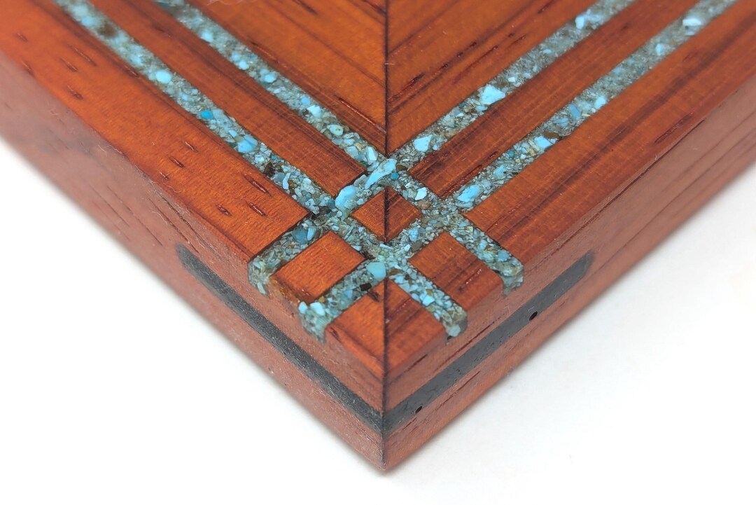 8x10 Padauk Wood With Crushed Turquoise Stone Inlay Picture Frame - Etsy