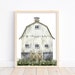 Watercolor Barn Farmhouse Rustic Barnyard Farm Nursery Decor Unframed ...