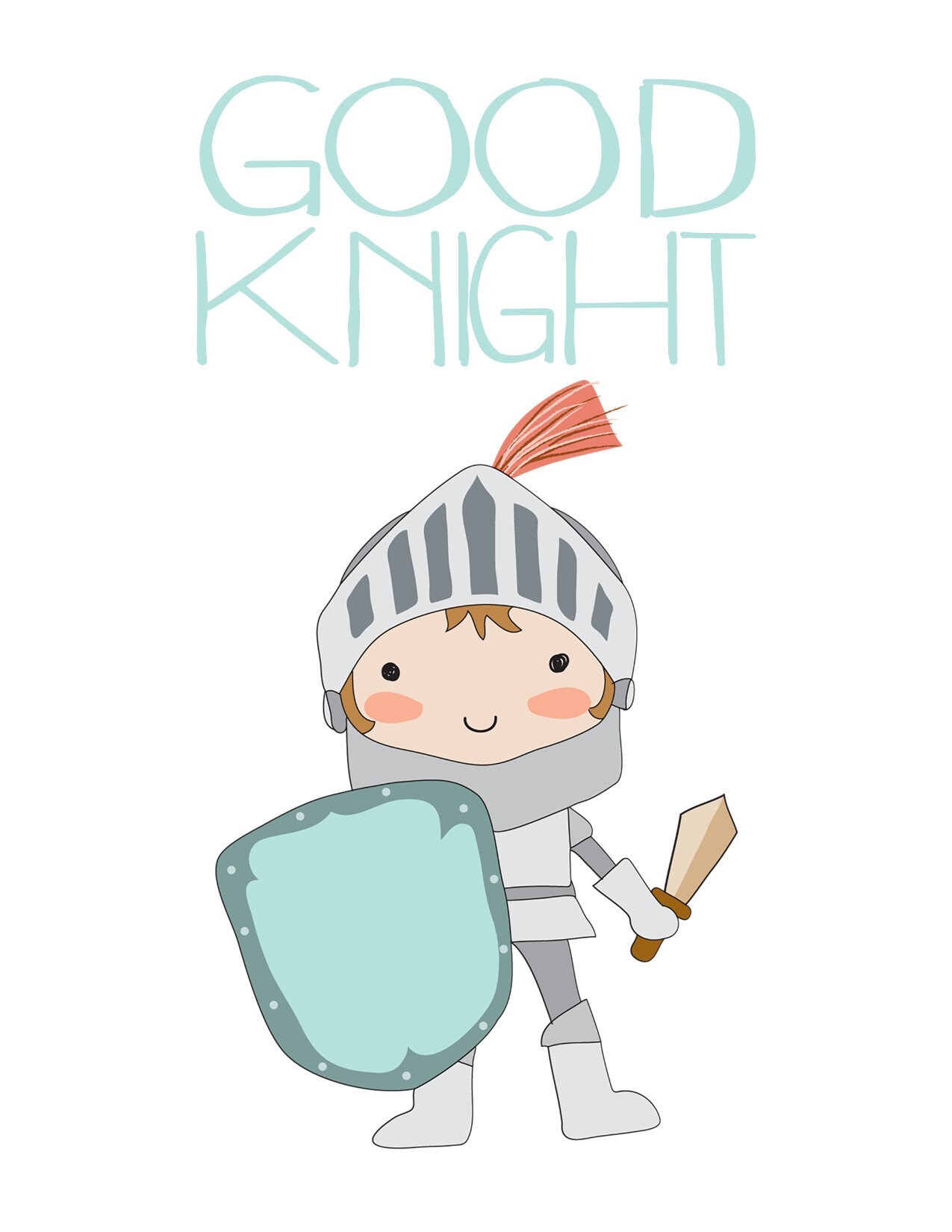 Good Knight Sweet Dreams Knight and Dragon Nursery or Little | Etsy