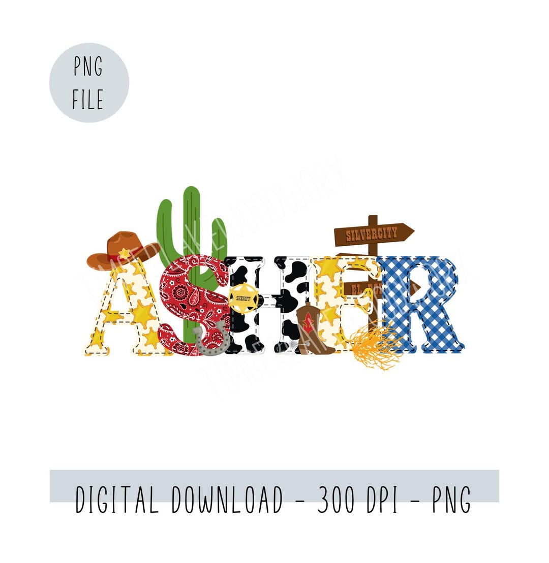 Custom Cowboy Name PNG: Personalized Western Theme (digital Download ...