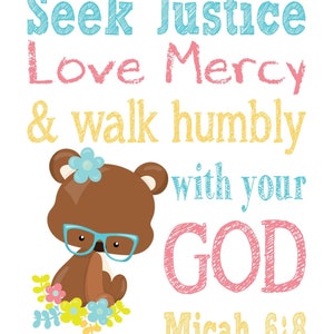 Woodland Christian Bible Verses Quotes Nursery Kids Room Unframed ...