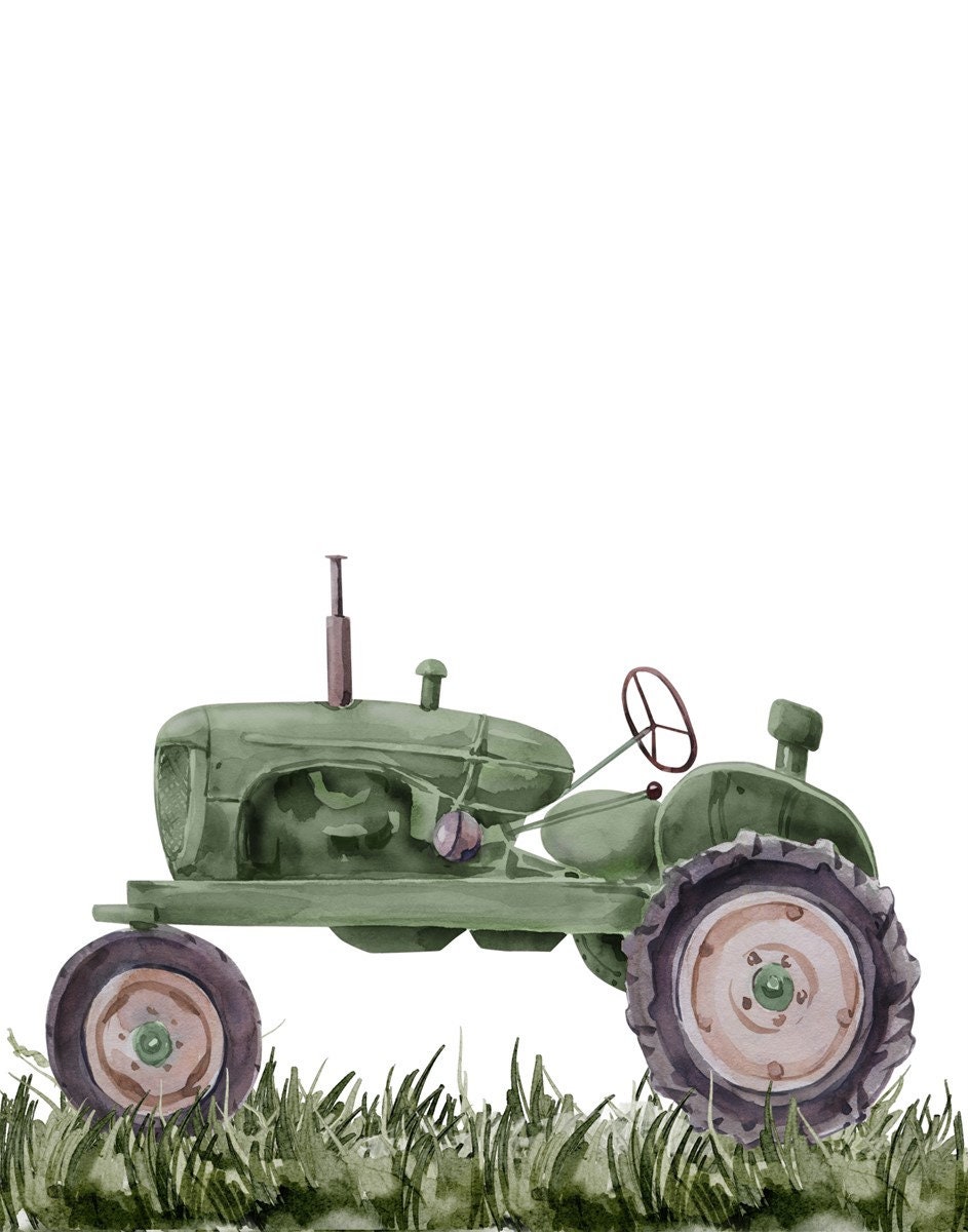 Farmhouse Nursery Prints: Barn, Cow, Tractor Watercolor Art (set of 3 ...