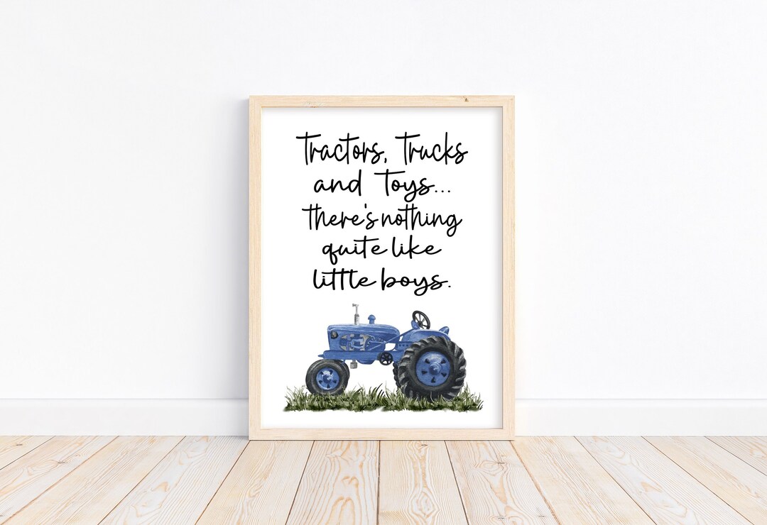 Blue Tractor Watercolor Print: Farm Nursery Decor, Boys Room Art - Etsy