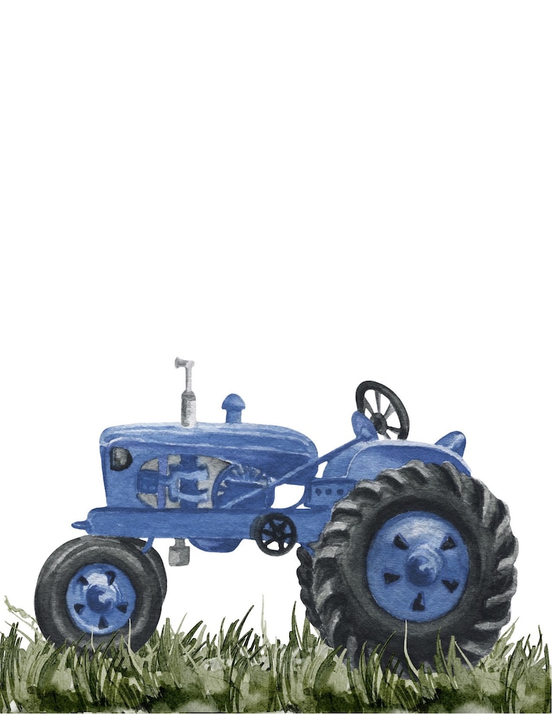 Farmhouse Nursery Prints Set: Watercolor Barn, Cow, Tractor - Etsy