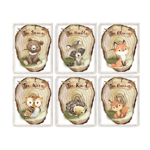 Watercolor Woodland Baby Animal Nursery Decor Set of 6 Unframed Prints ...