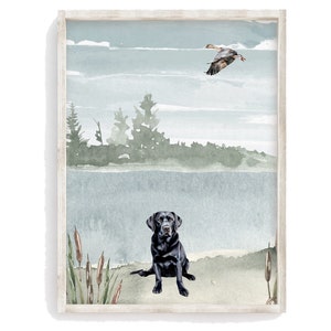 Instant Download Watercolor Duck Hunting Black Labrador Nursery Little ...