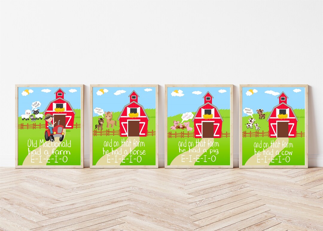 Old MacDonald Had a Farm Kids Room Farmyard Barnyard Theme Nursery ...