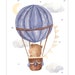 Bear in Hot Air Balloon Watercolor Nursery Decor Unframed Print - Etsy ...