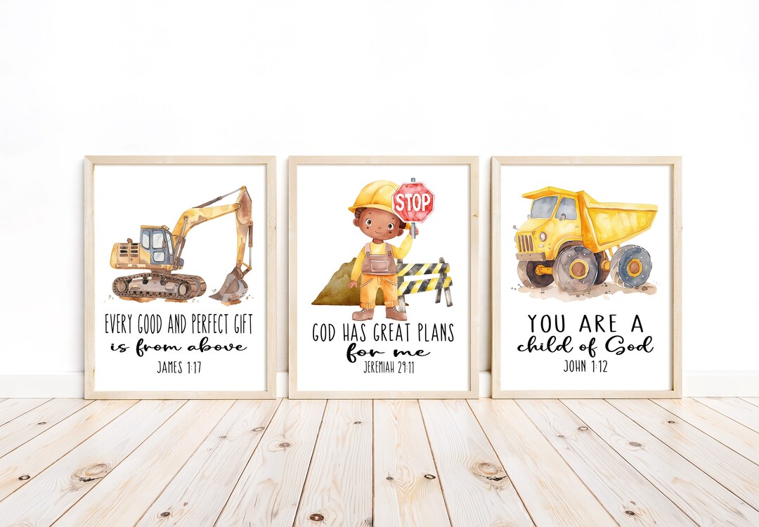 Diggers and Dump Trucks African American Construction Boy Christian ...