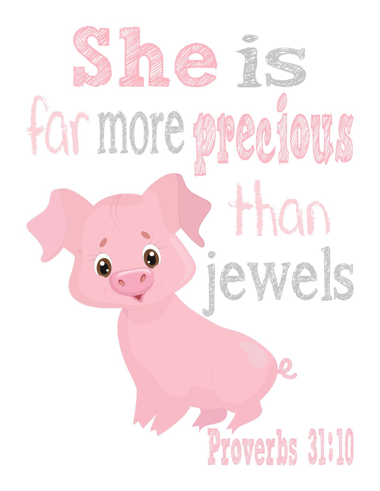 Farm Animals Christian Nursery Decor Set of 4 Prints Cow - Etsy