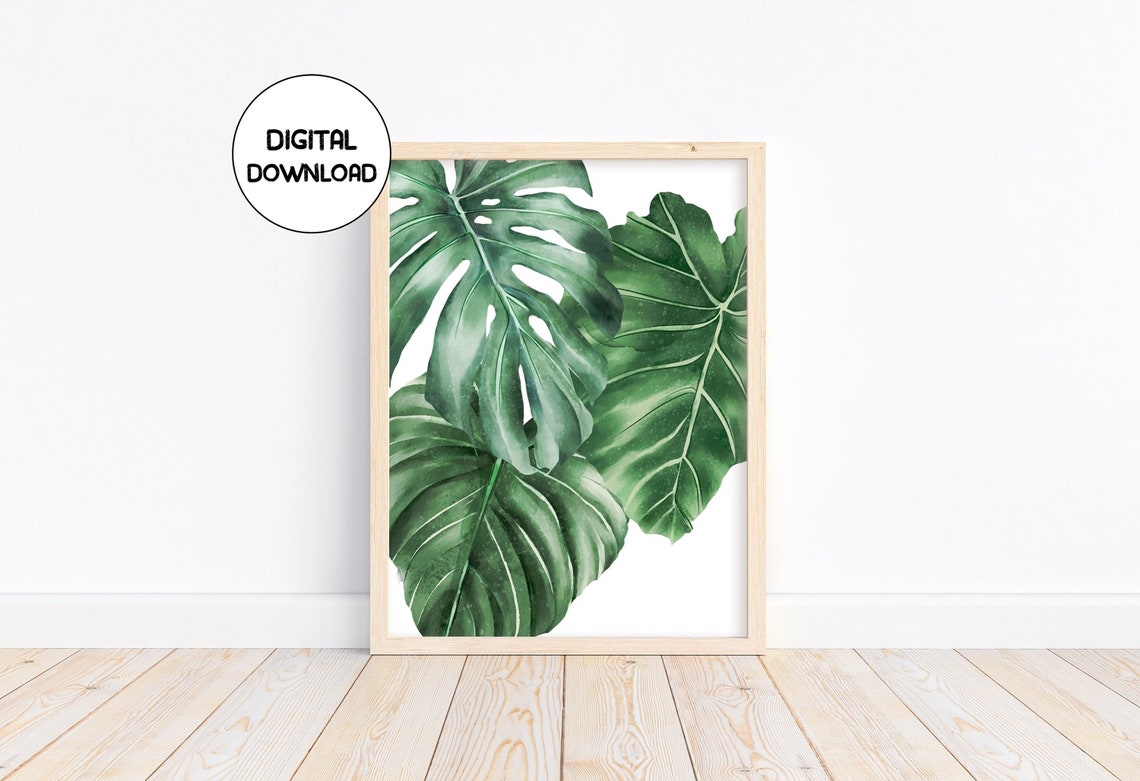 Instant Download Tropical Monstera Leaf Botanical Home Decor - Etsy