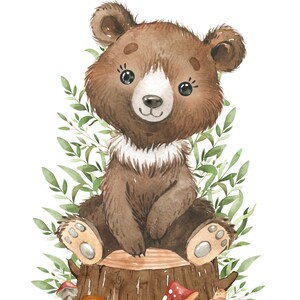 Watercolor Woodland Animals Nursery Set of 4 Unframed Prints Bear Fox ...