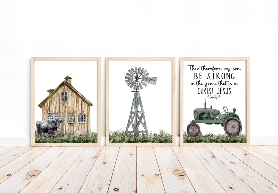 Farm Nursery Decor Prints: Watercolor Barnyard Set of 3 - Etsy
