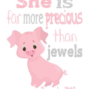 Farm Animals Christian Nursery Decor Set of 4 Unframed Prints, Cow, Pig ...