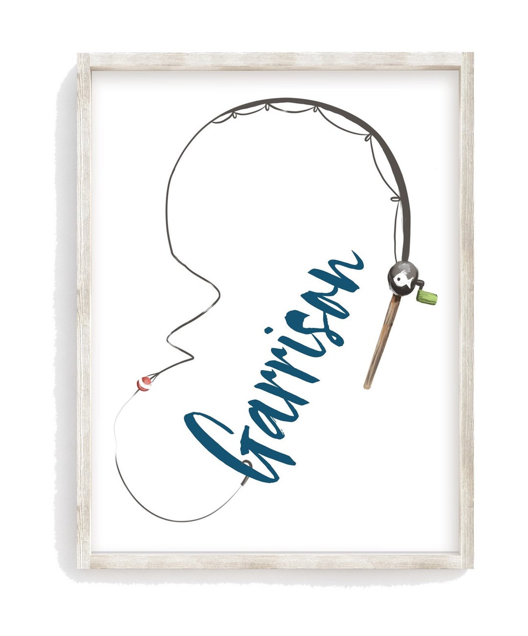 Personalized Watercolor Fishing Pole Nursery or Little Boys - Etsy