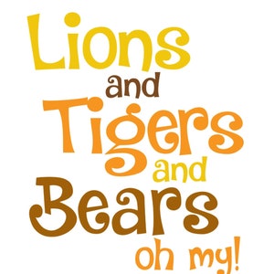 Lions and Tigers and Bears Nursery Prints: Playroom Decor Set - Etsy