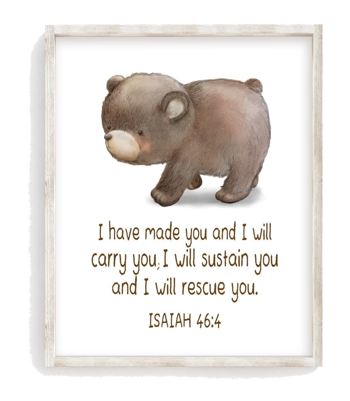 Watercolor Bear Woodland Animal Christian Nursery Unframed - Etsy