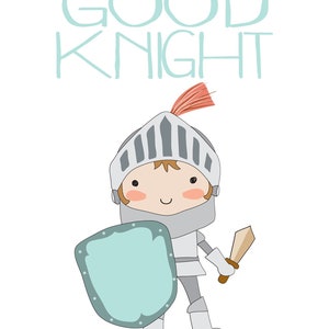 Good Knight Sweet Dreams Knight and Dragon Nursery or Little Boys Rooms ...