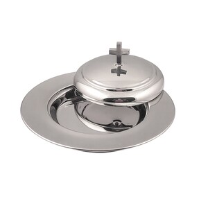 Communion 5 Bread Plate With Cover Brass Finish Church Item Religious ...