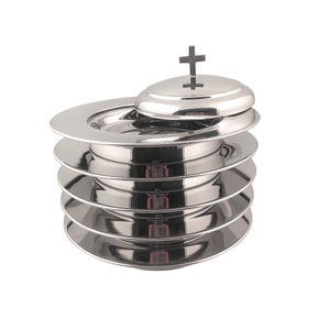 Communion 5 Bread Plate With Cover Brass Finish Church Item Religious ...