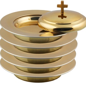 Communion 5 Bread Plate With Cover Brass Finish Church Item Religious ...