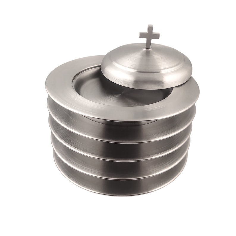 Communion 5 Bread Plate With Cover Brass Finish Church Item Religious ...