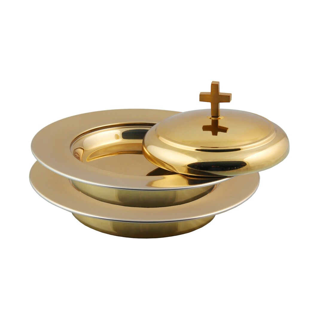 Communion Bread Plate Holy Serving Tray 2 Stacking Bread Plates With ...