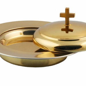 Communion 5 Bread Plate With Cover Brass Finish Church Item Religious ...