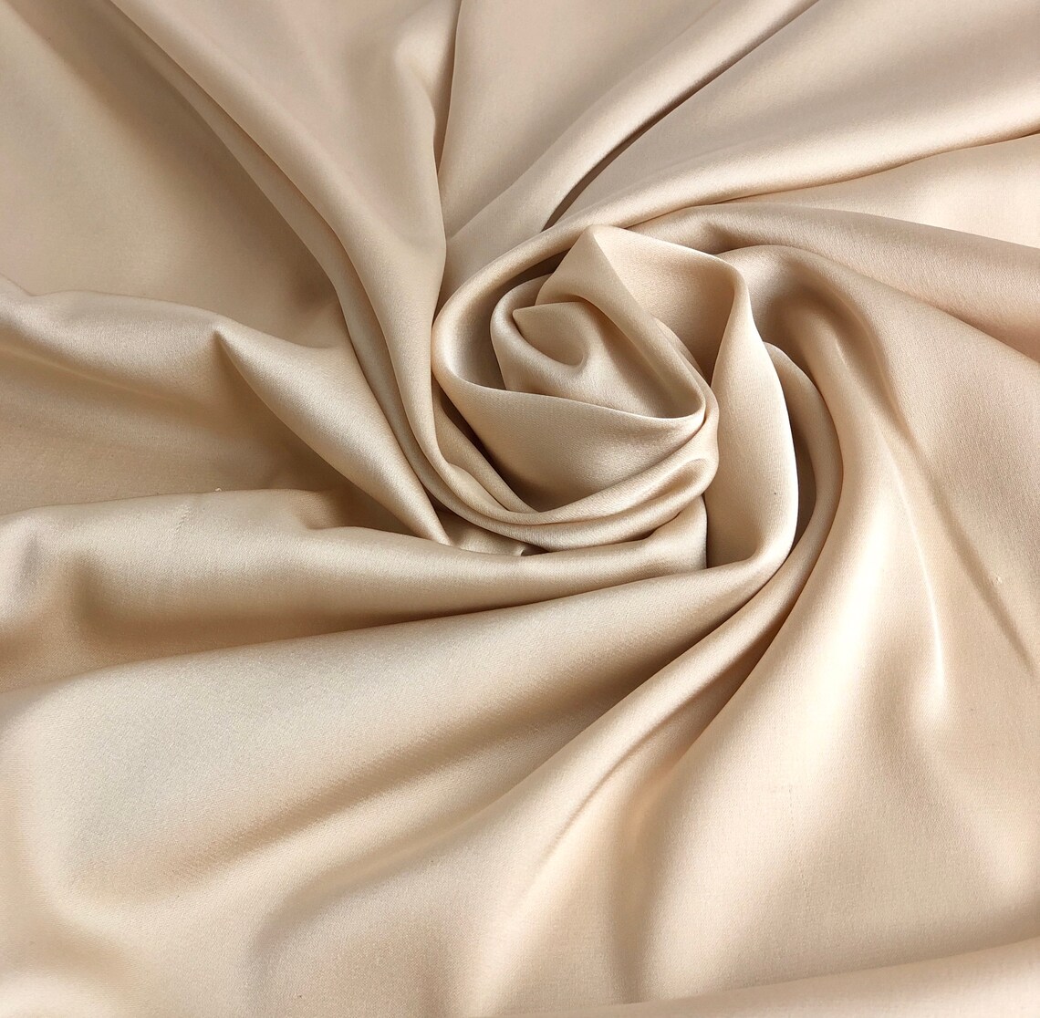 Champagne Silk Satin Fabric By The Yard Lingerie And Dress Etsy