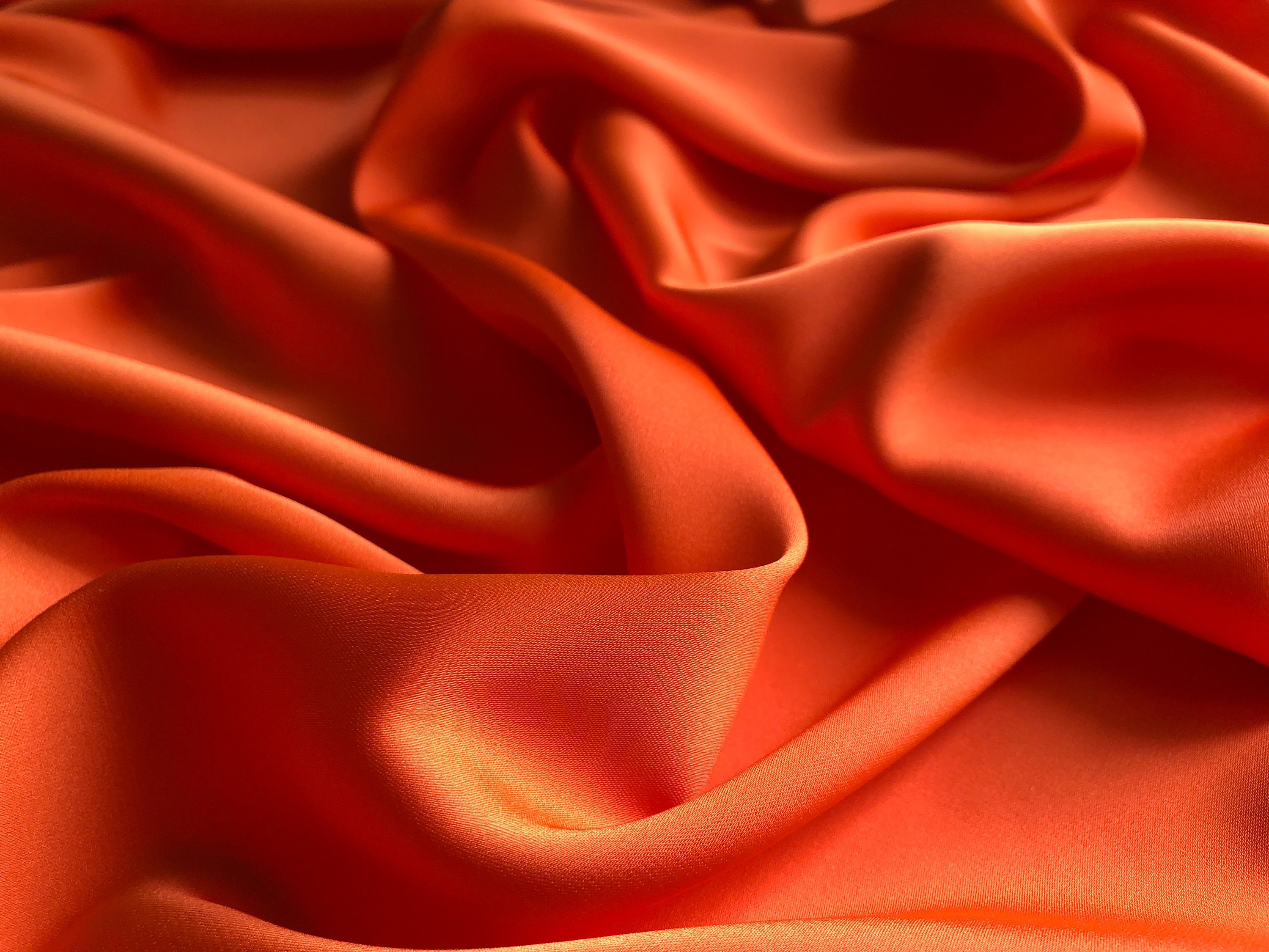 Sewing Deep Orange Satin Fabric Fabric etna.com.pe