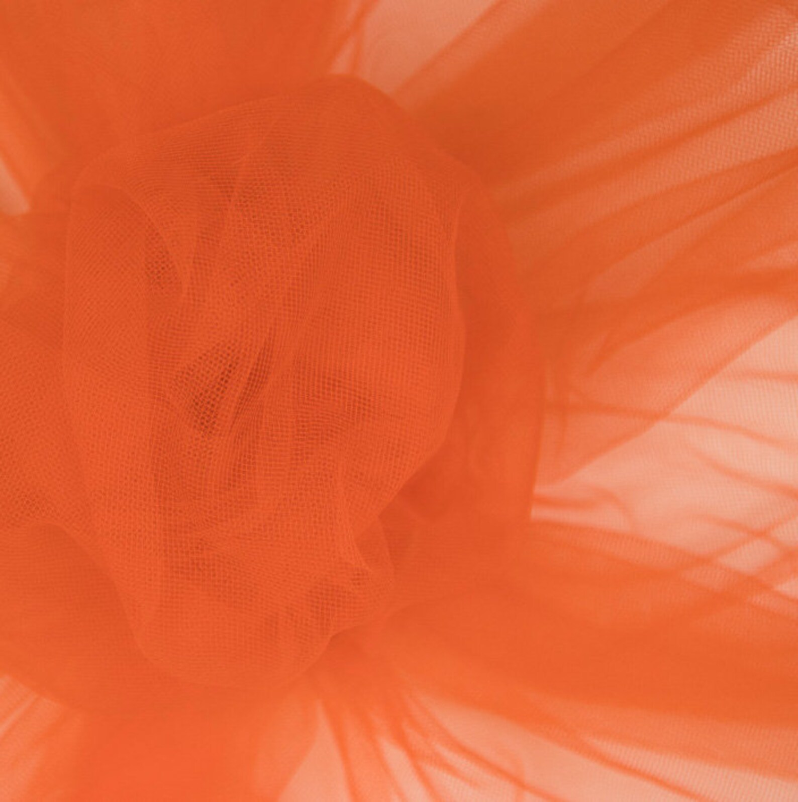 Vibrant Orange soft tulle Extra wide 3.15 m 124 in Stretch | Etsy