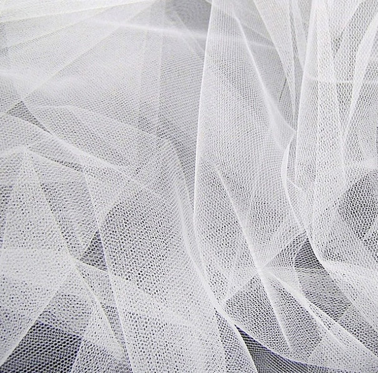 White soft tulle Extra wide 3.15 m 124 in Stretch Tulle | Etsy