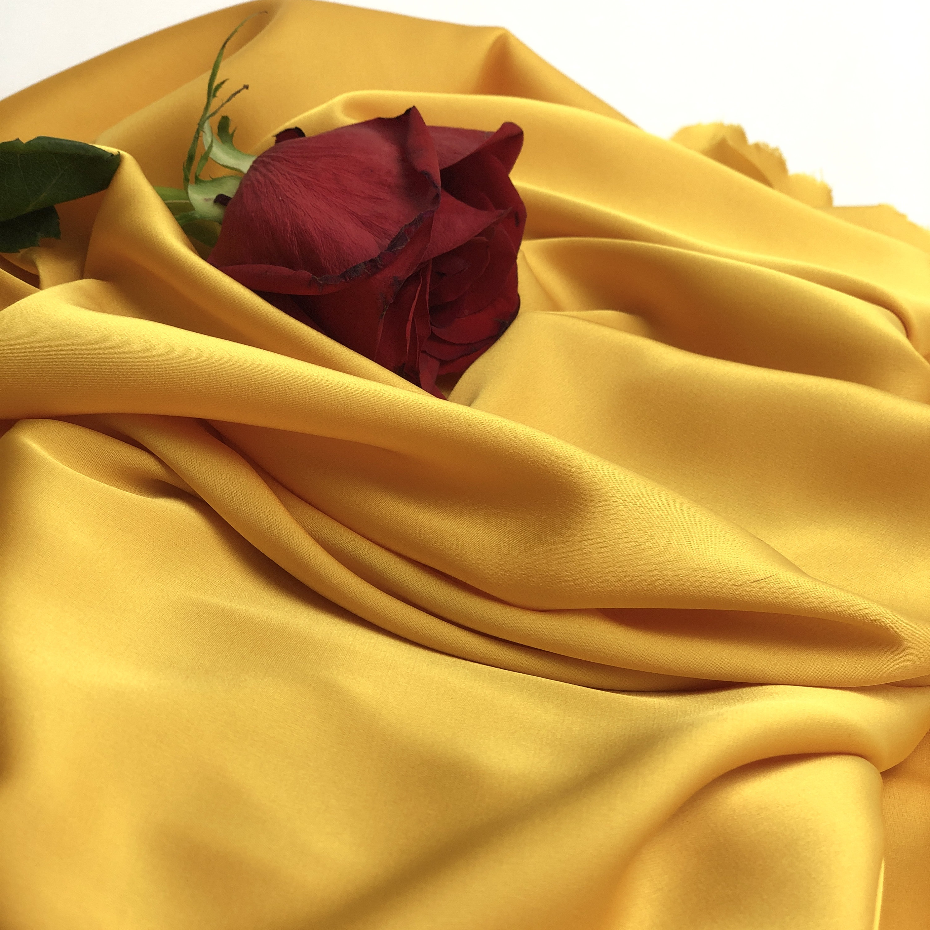 Yellow silk satin fabric by the meter Lingerie and Dress | Etsy