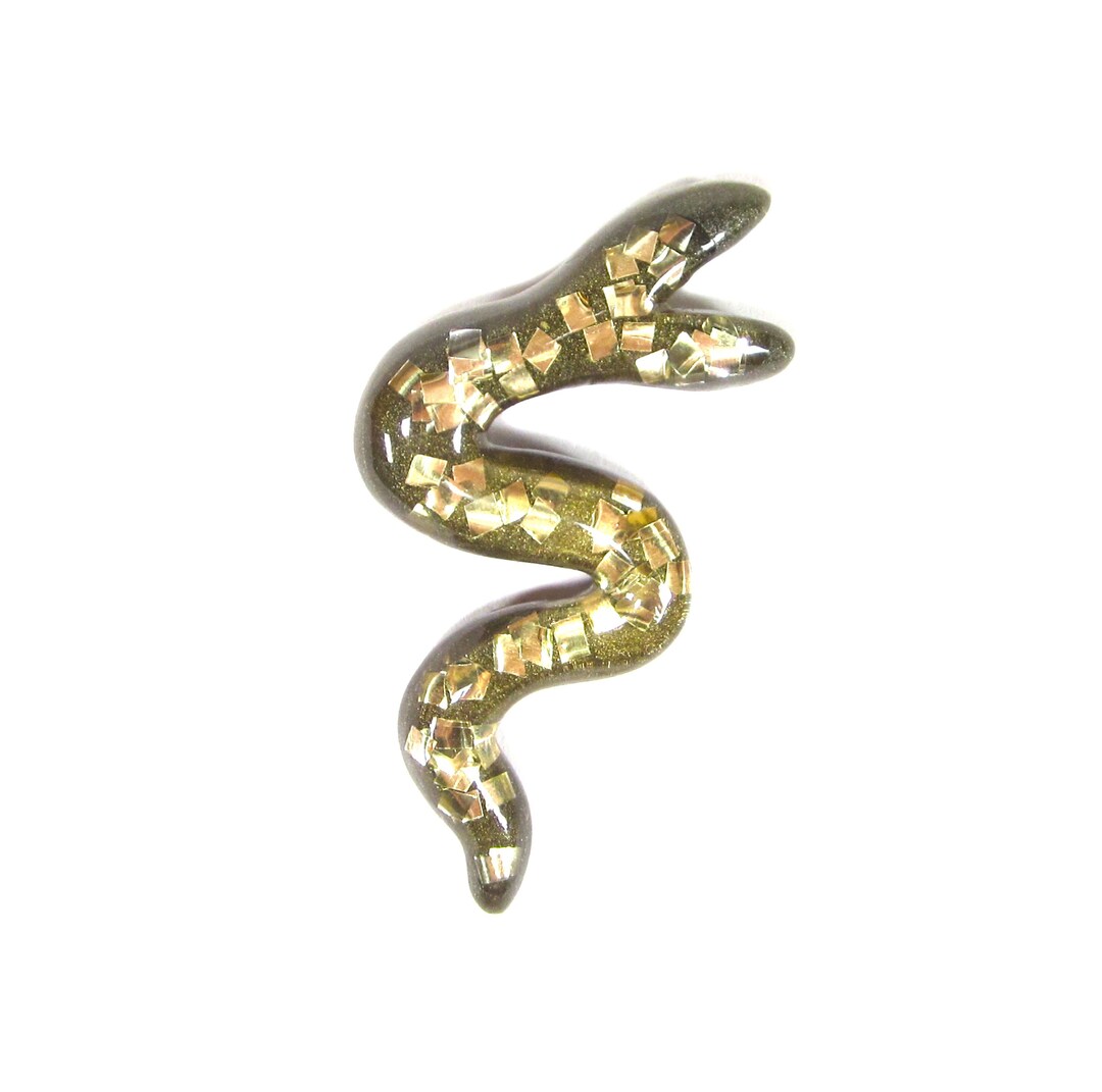 Big Snake Brooch Gold Green Resin 4x8,5cm Original Soho Cologne 1992 - Etsy