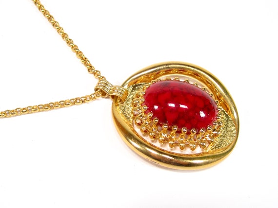 Large vintage chain necklace original 80s with large … - Gem