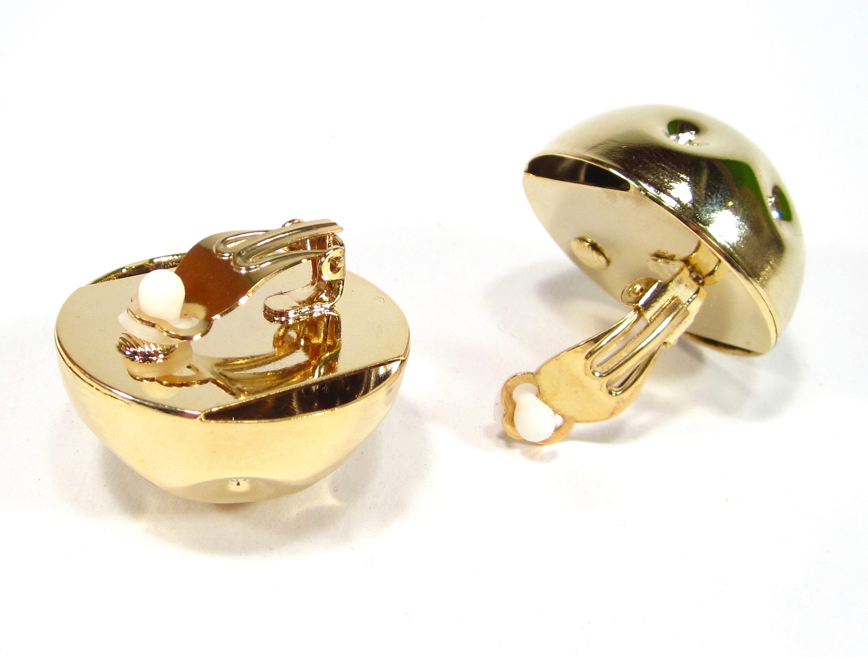 Large Round Haute Couture Ear Clips Original 80s Vintage Ear Clips Gold ...