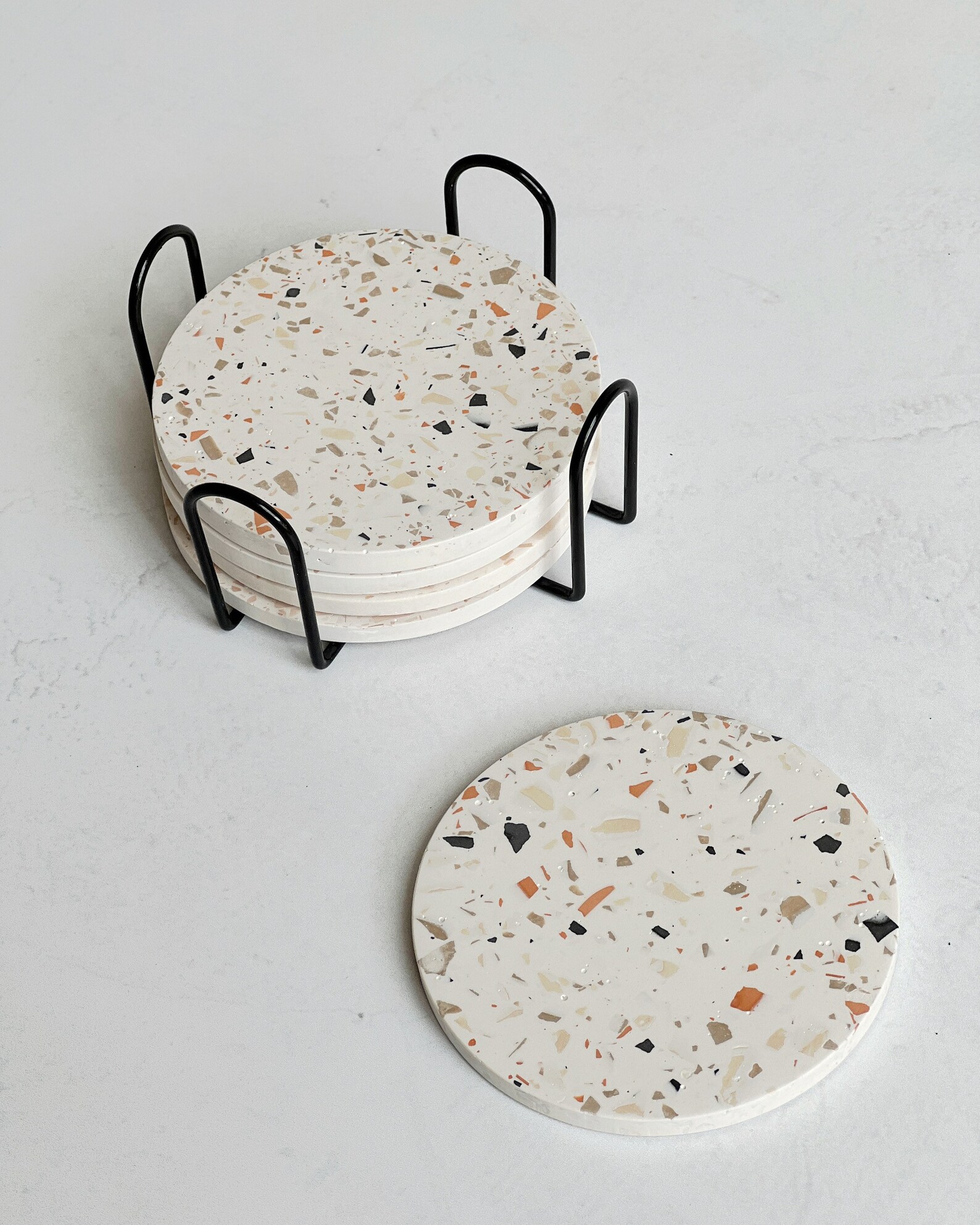 Set of 4 6 8 Terrazzo Coasters - Etsy Australia