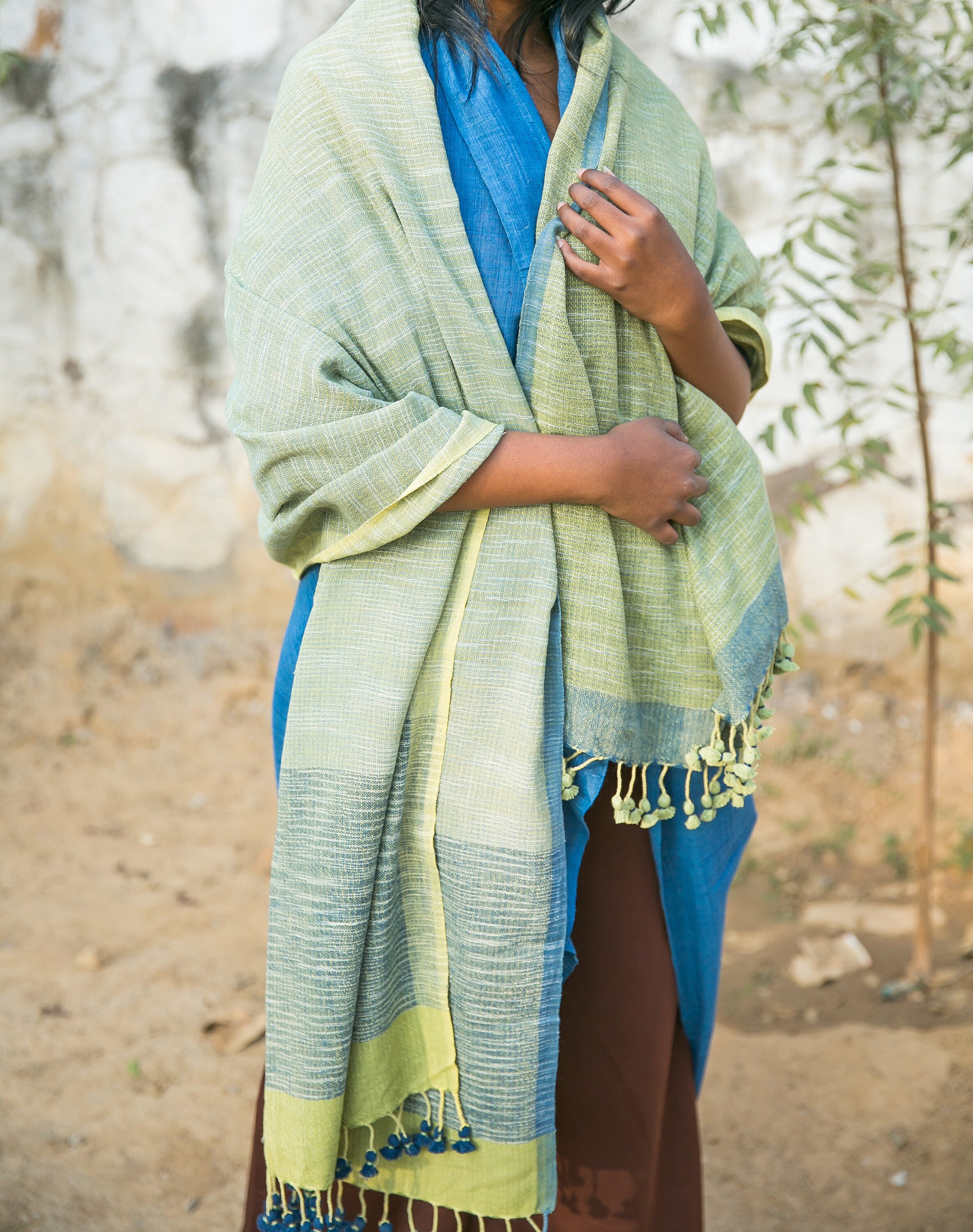 Organic Handwoven Khadi Cotton Natural Dye Stole | Etsy