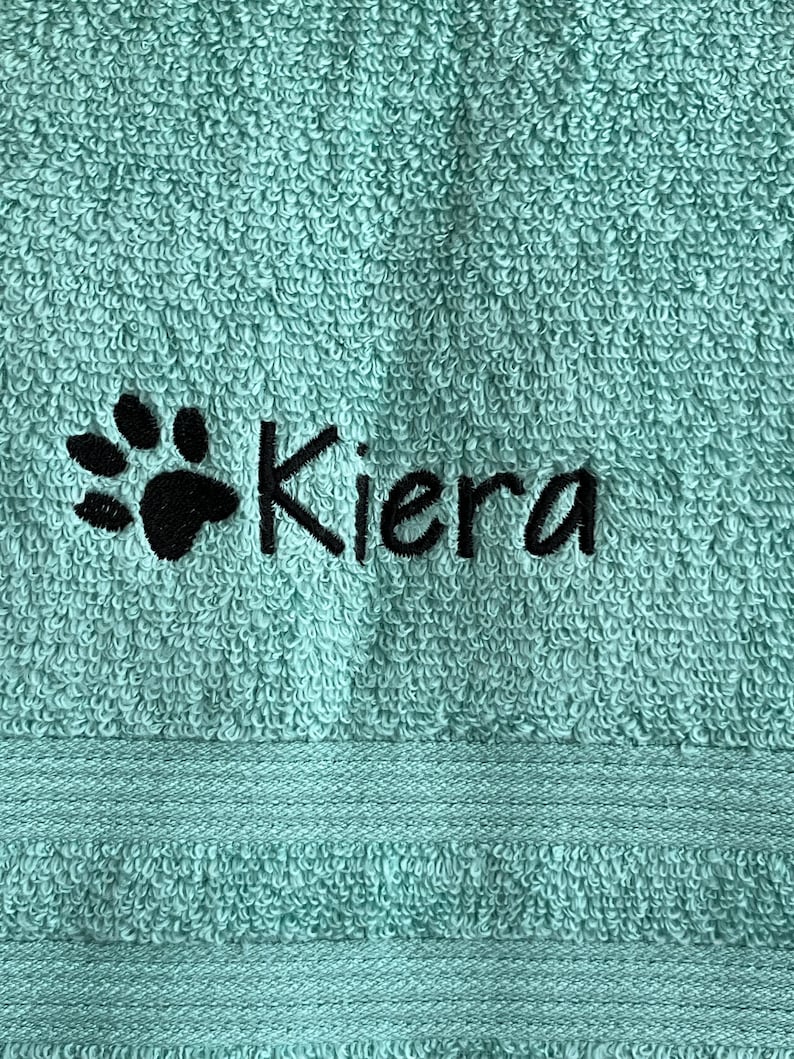 Personalized Dog Towel, Embroidered Paw Print, Hand-size Pet Towel - Etsy