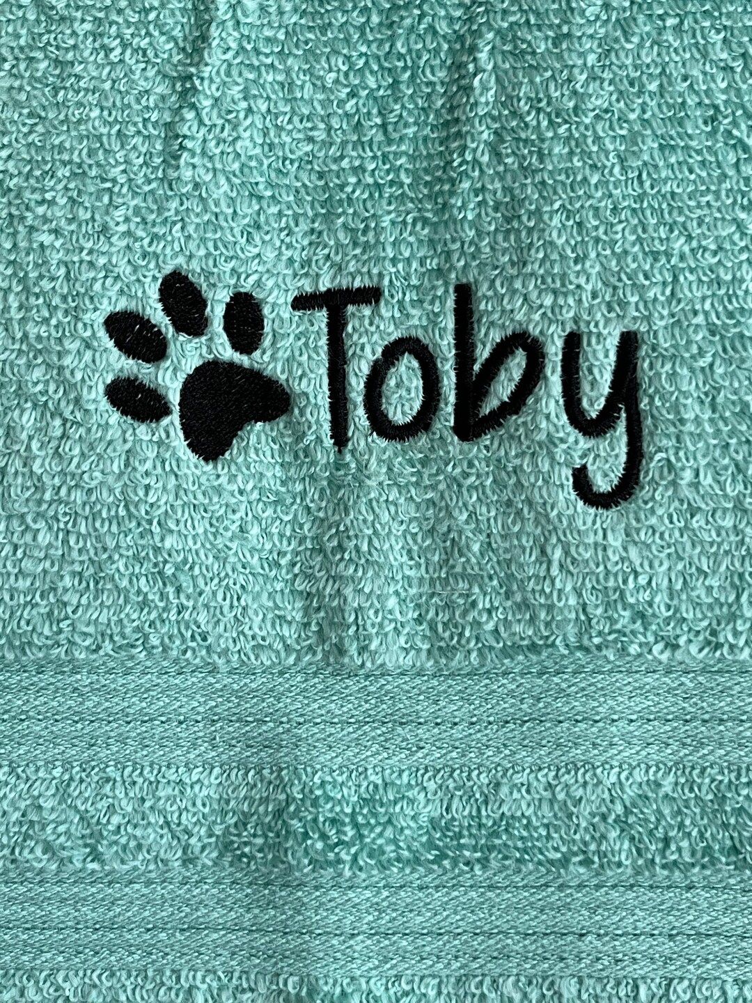 Personalized Dog Towel, Embroidered Paw Print, Hand-size Pet Towel - Etsy