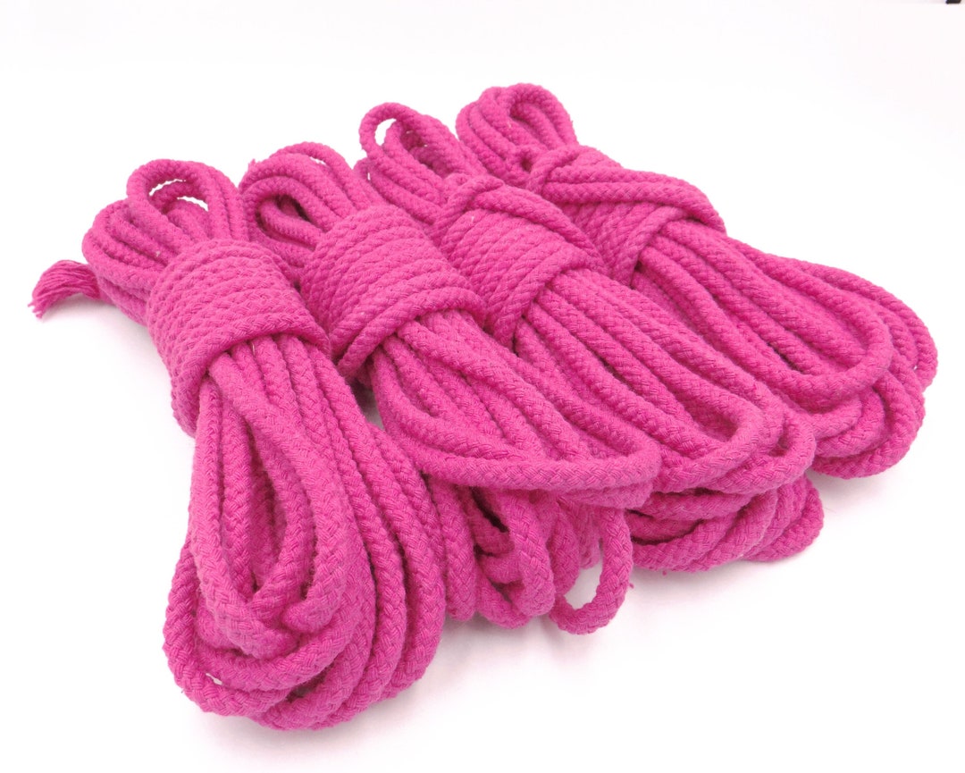 BDSM Bondage Set, Shibari Rope, Cotton Rope Pink Kit 4x26ft 6mm, Soft ...
