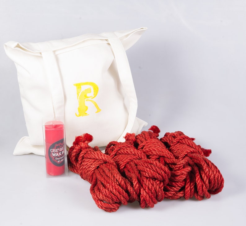 BDSM shibari red rope kit 4x26ft 6mm shibari Jute rope for | Etsy