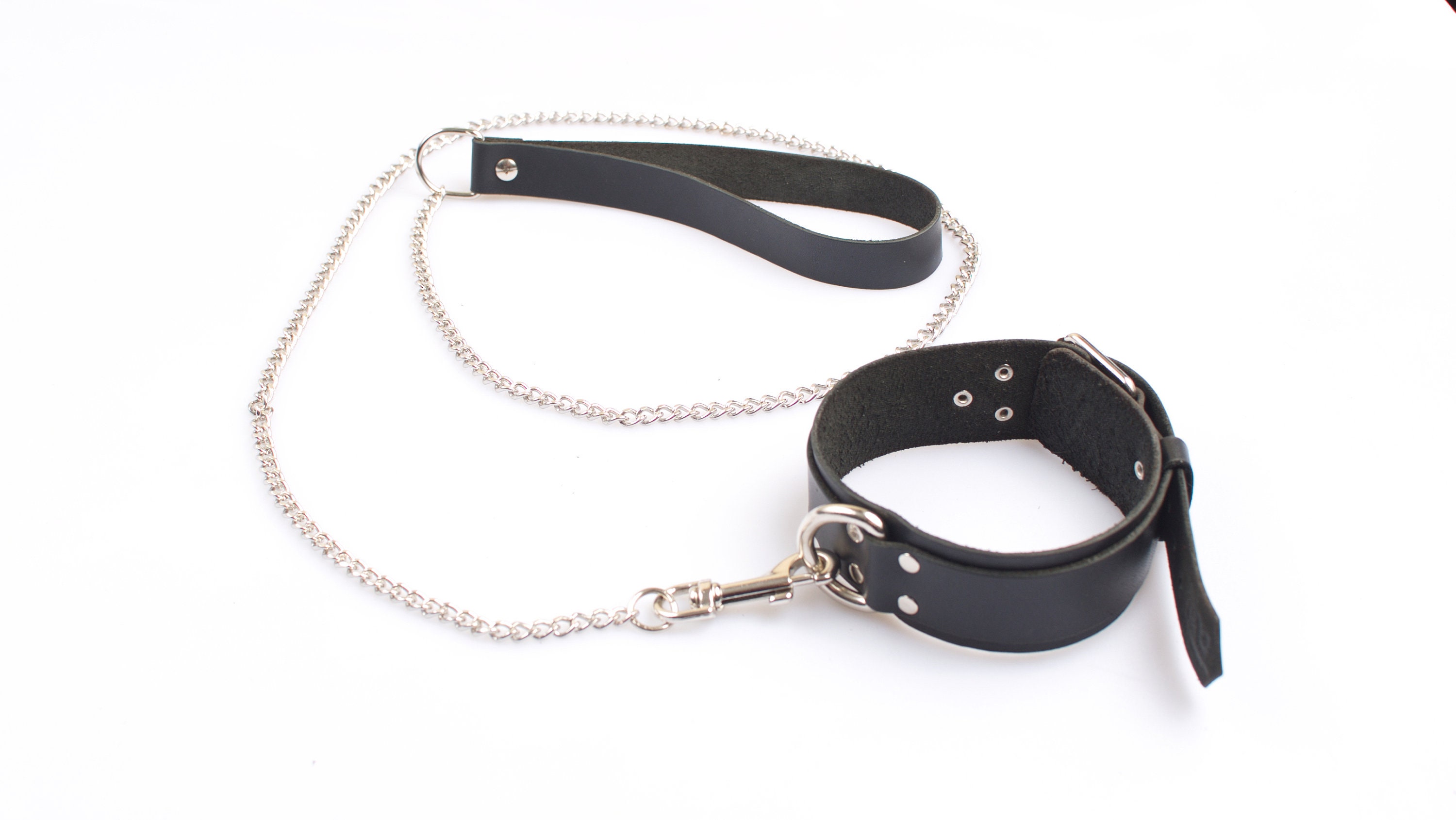 BDSM Leather Leash Goes Well With a Leather Collar Bdsm Kit | Etsy