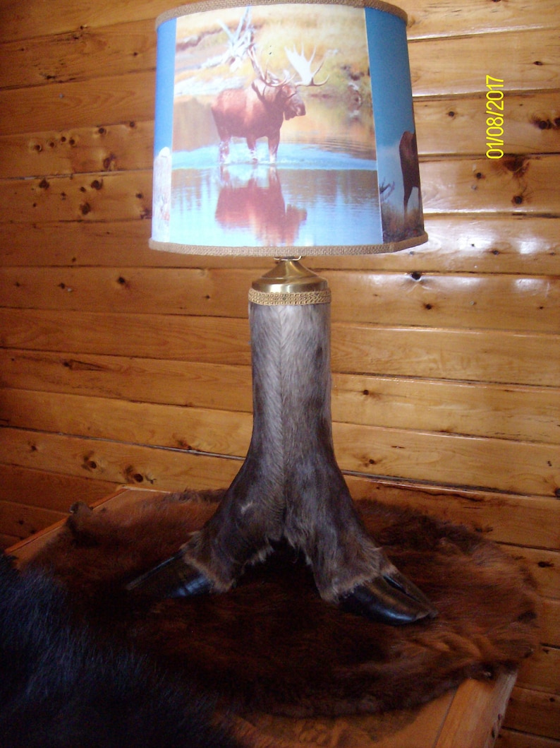 Beaver Pelt With Moose Leg Lamp With Shade - Etsy