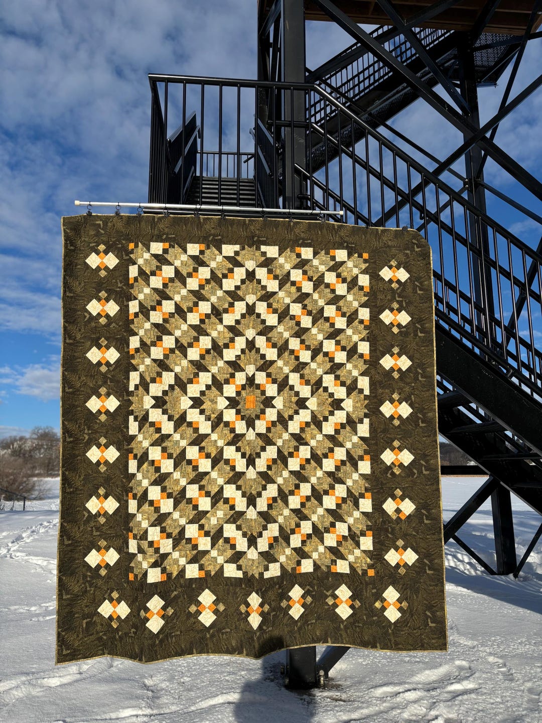 Queen Size Earth Tone Quilt – Handmade Patchwork Bedspread - Etsy