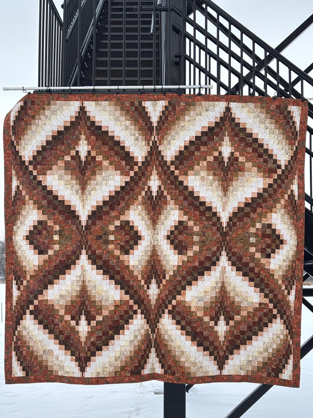 Arabian Nights Splendor - Large Brown Neutral Bargello Quilt - Etsy